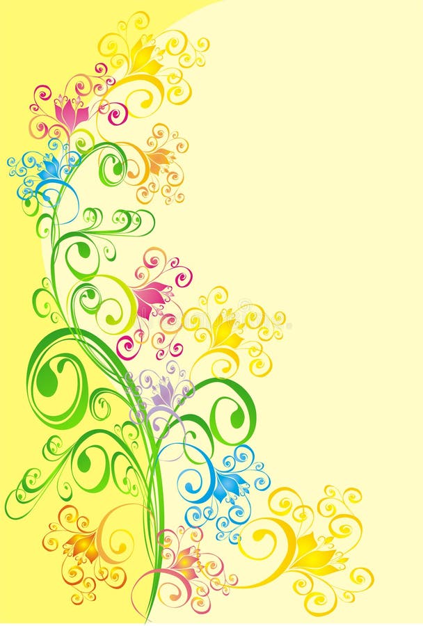 Background with Floral Ornament, Vector Stock Vector - Illustration of ...