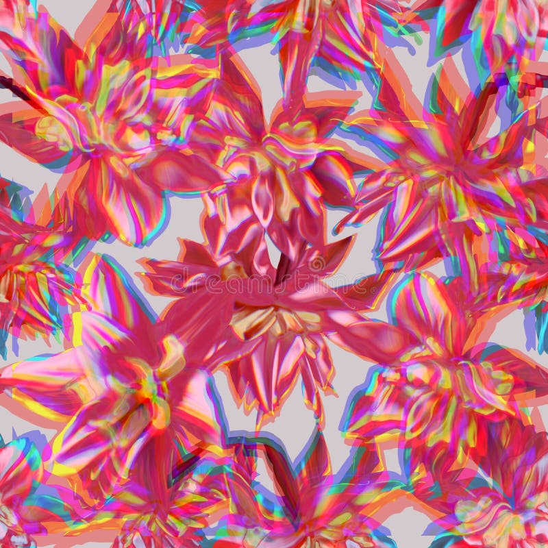 The Background is Floral. Pattern of Flowers Psychedelic Ornaments ...