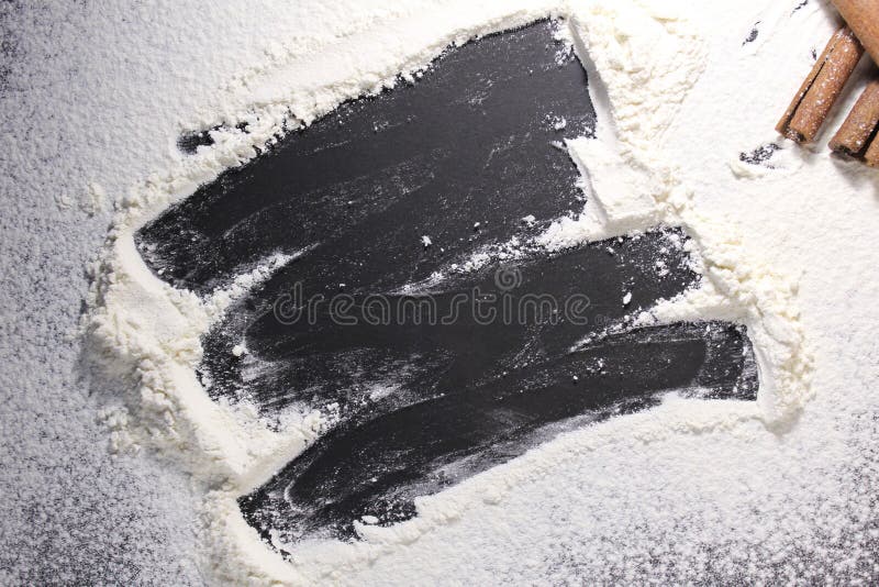 Background Flour Black Background with Cinnamon Sticks Spears Copy ...