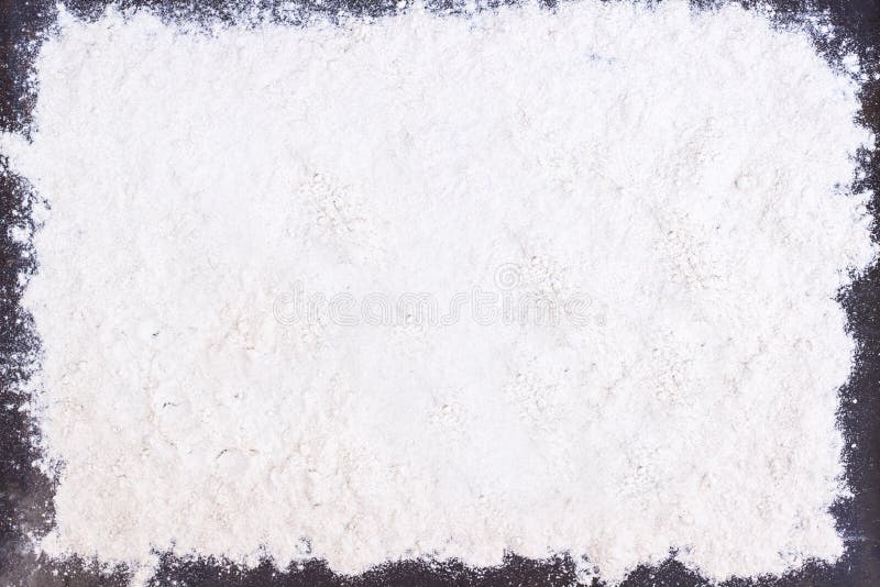 Background: Flour Scattered on the Table. Top View Stock Photo - Image ...