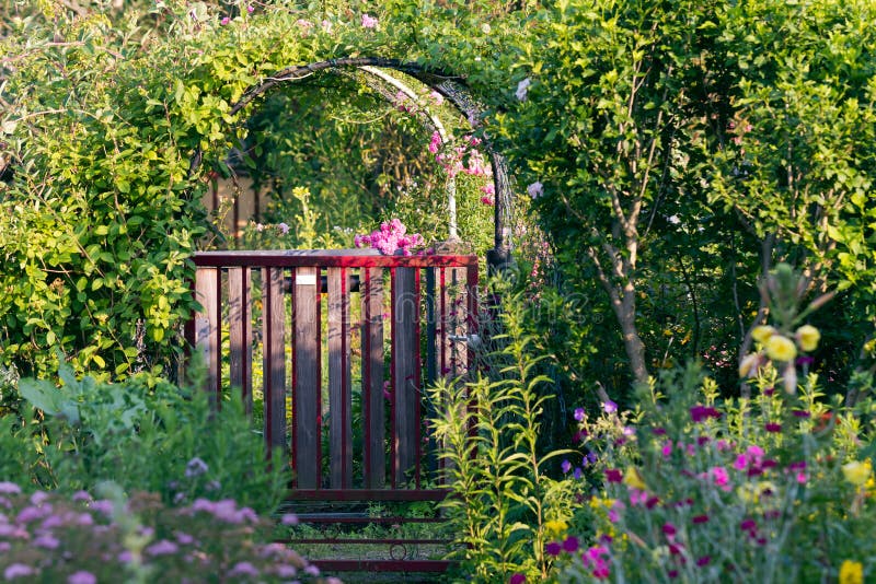 English Garden after the Rain Stock Image - Image of spring, english ...