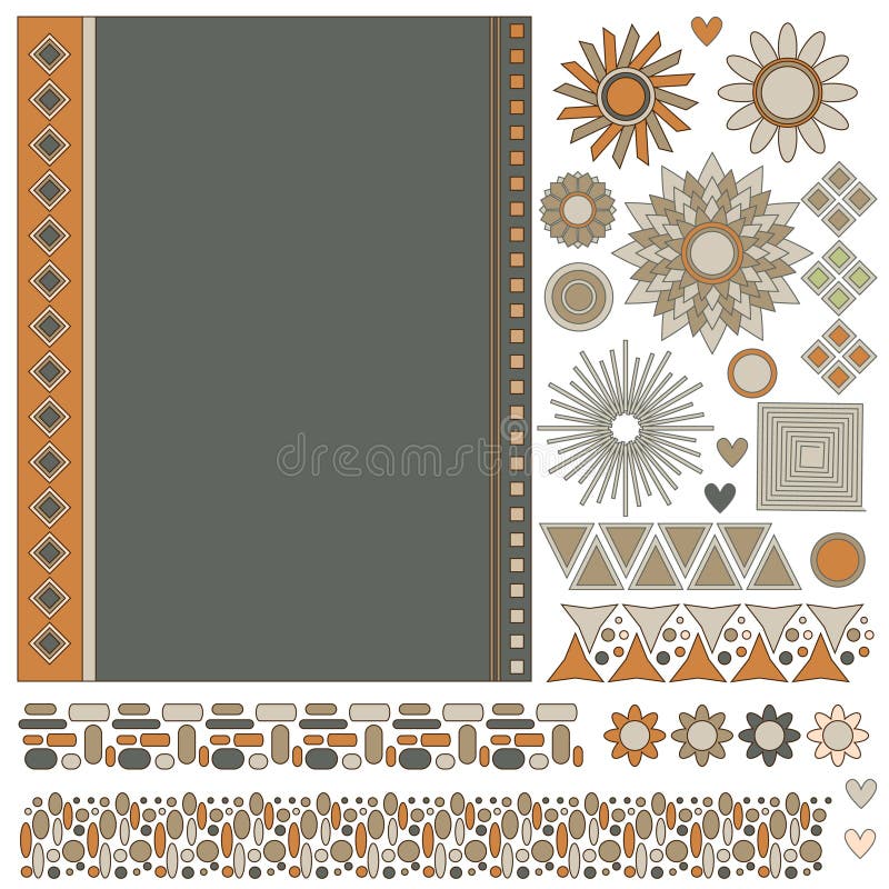 Background, Flowers, Trims and Hearts Stock Vector - Illustration of ...