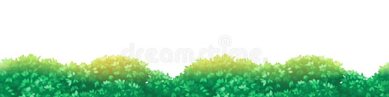 Background with Fluffy Thickets, Bushes with Dense Foliage. Vector ...