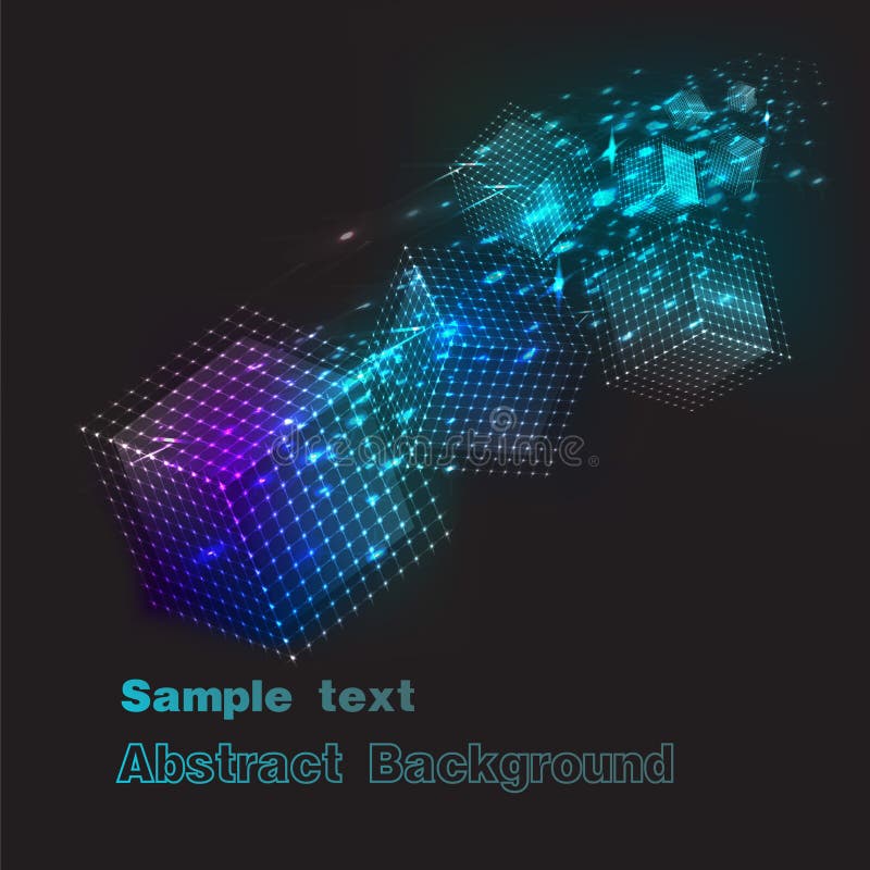 Background Flying Colored Cubes in Space.vector Illustration Stock ...