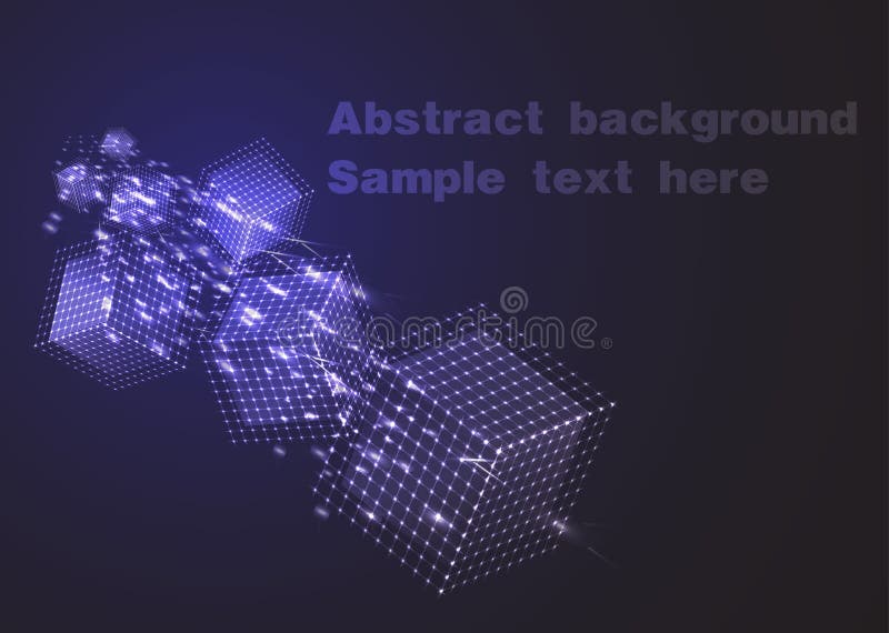 Background Flying Colored Cubes in Space.vector Illustration Stock ...