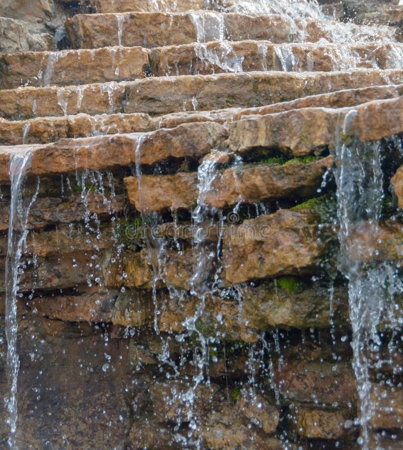 Background, Folded the Rocks Flowing Stream of Water. Stock Photo ...