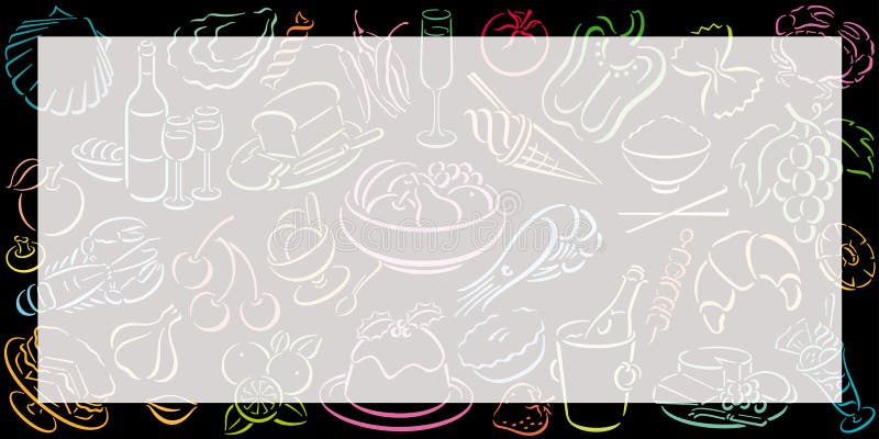 Background with Food Symbols Stock Vector - Illustration of cheese ...