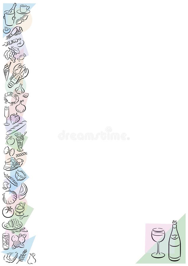 Background with Food Symbols Stock Vector - Illustration of poster ...