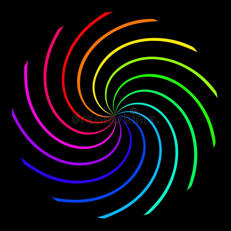 Background in the Form of a Color Rainbow Spiral on a Black Background ...