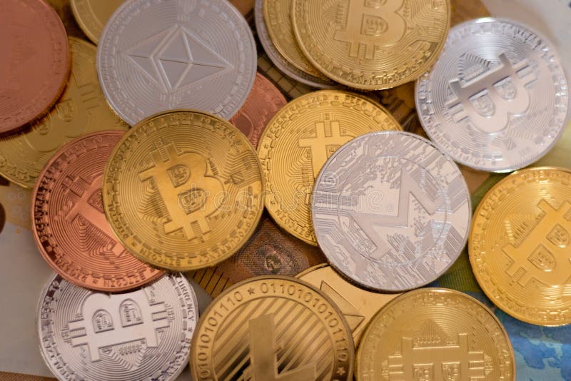 Background Form with Concept of Different Crypto Currency Coins ...