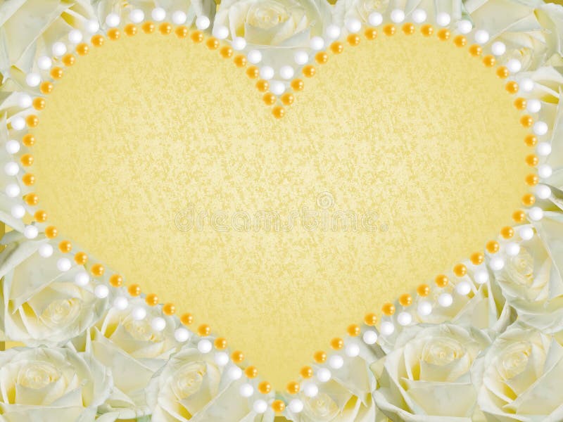 Heart with white roses. stock image. Image of beads - 131396541