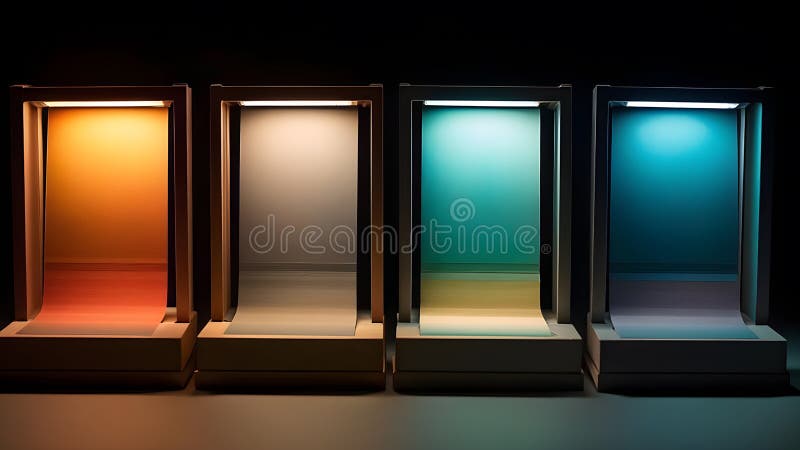 Background in the Form of Niches with a Stand and Multi-colored ...