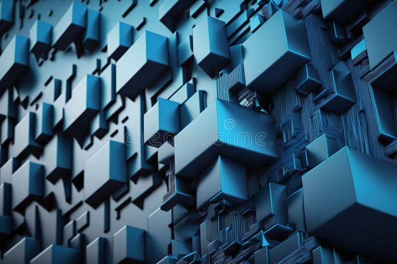 Background Formed from Blue 3d Blocks Future, Abstract, Backgrounds ...
