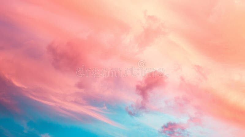 Background Formed by a Bright Pastel Authentic Sky during Sunset ...