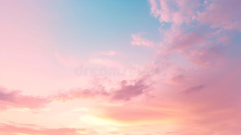 Background Formed by a Bright Pastel Authentic Sky during Sunset ...