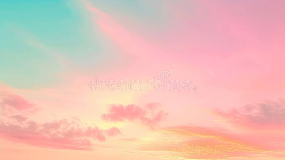 Background Formed by a Bright Pastel Authentic Sky during Sunset ...