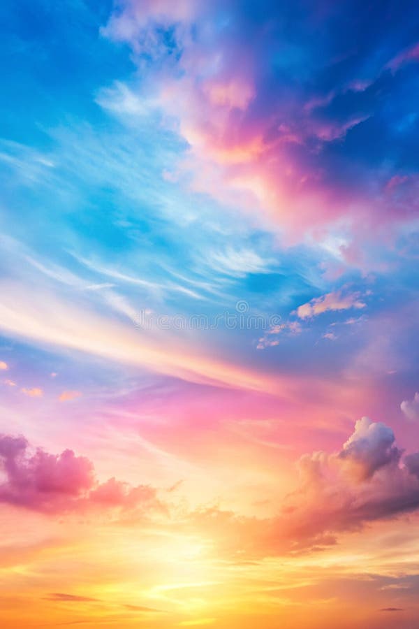 Background Formed by a Bright Pastel Authentic Sky during Sunset. Pink ...