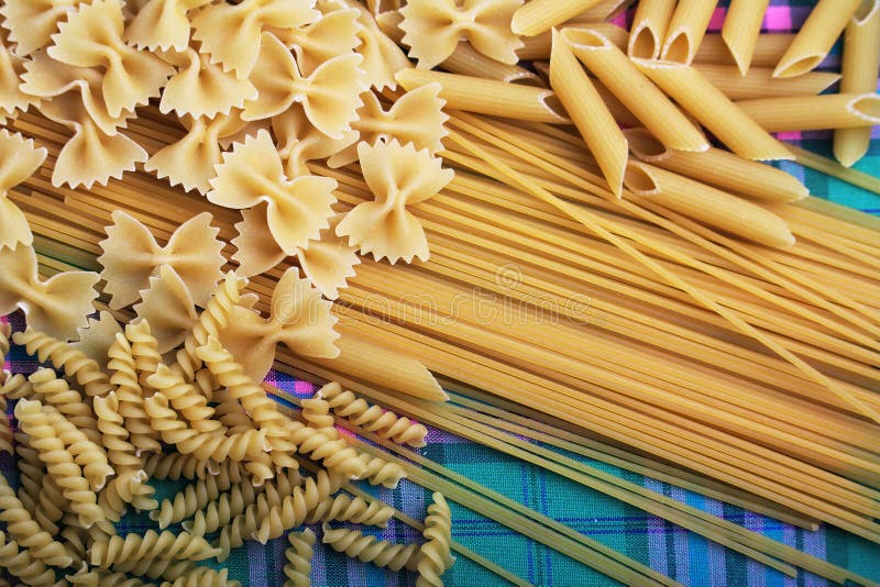 Background Formed with Different Types of Pasta Stock Photo - Image of ...