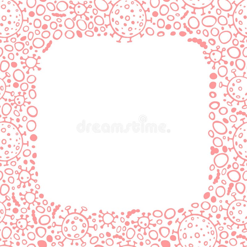 Background, Frame, Border from Molecules, Cells of Virus, Bacteria ...