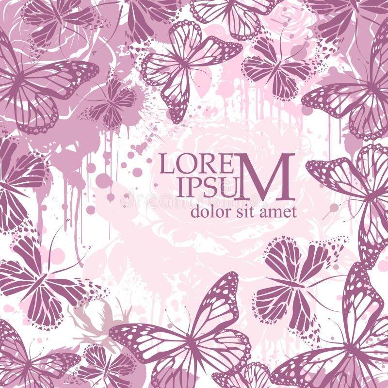 Background Frame with Butterflies. Vector Illustration Stock Vector ...