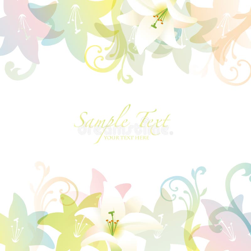 Background Frame of Lilies Illustration Stock Vector - Illustration of ...
