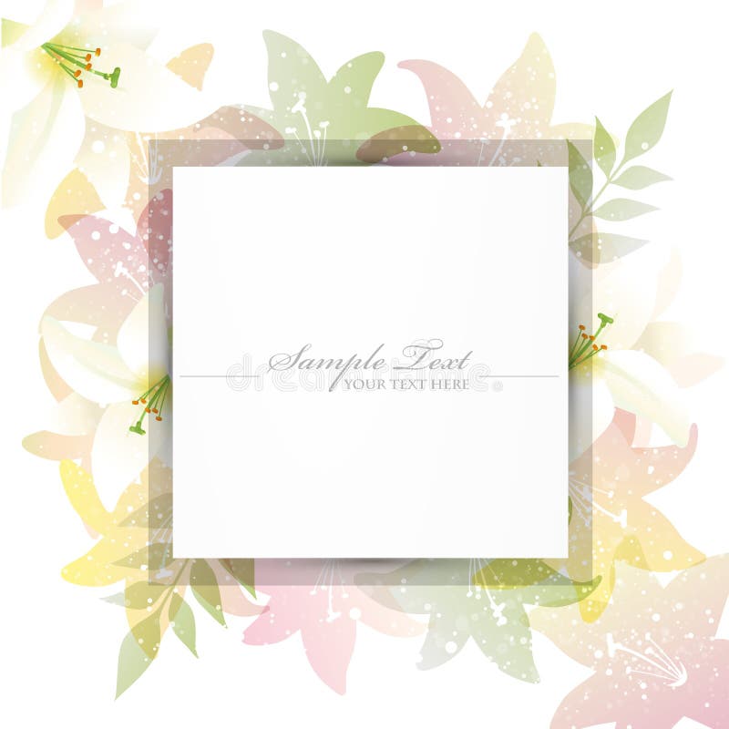 Background Frame of Lilies Illustration Stock Vector - Illustration of ...