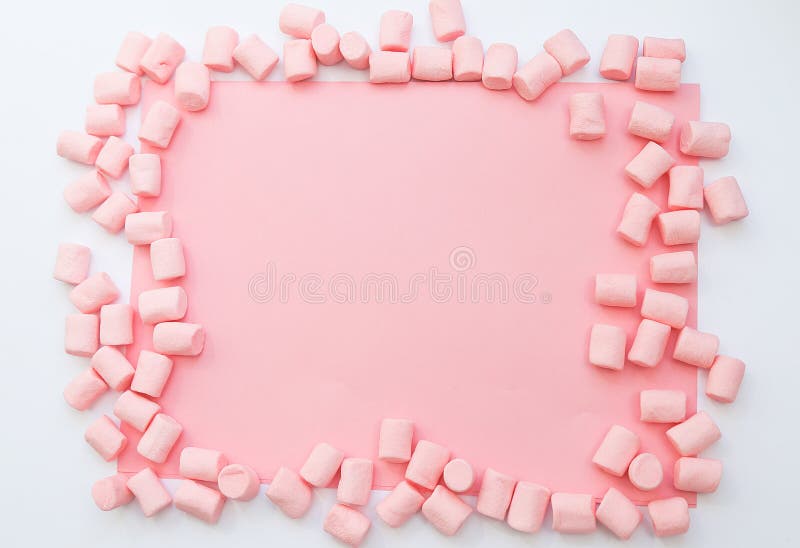 Background Frame Made of Marshmallows . the Concept of Childhood Stock ...