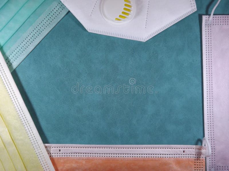 Background Frame with Medical Attributes Face Masks and Respirators of ... Background Frame with Medical Attributes Face Masks and Respirators of ...