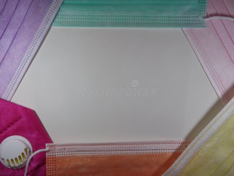 Background Frame with Medical Attributes Face Masks and Respirators of ... Background Frame with Medical Attributes Face Masks and Respirators of ...