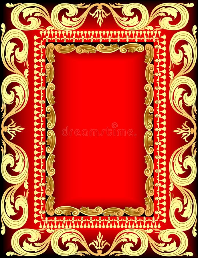 Background Frame For Message Gold Pattern Stock Vector - Illustration ...