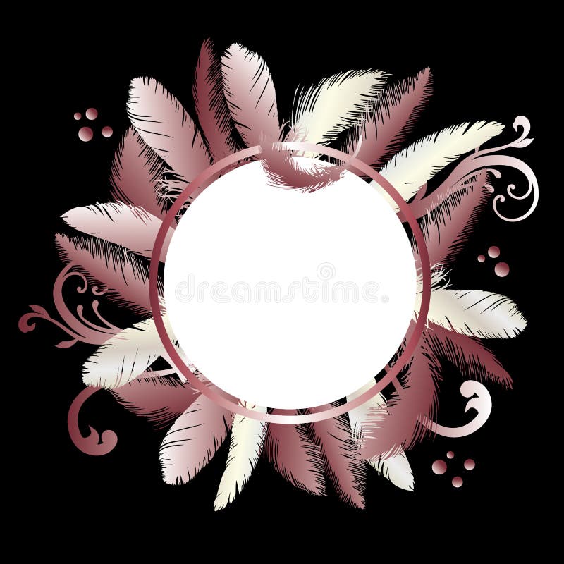 Background Frame of Pink Feather Stock Vector - Illustration of black ...