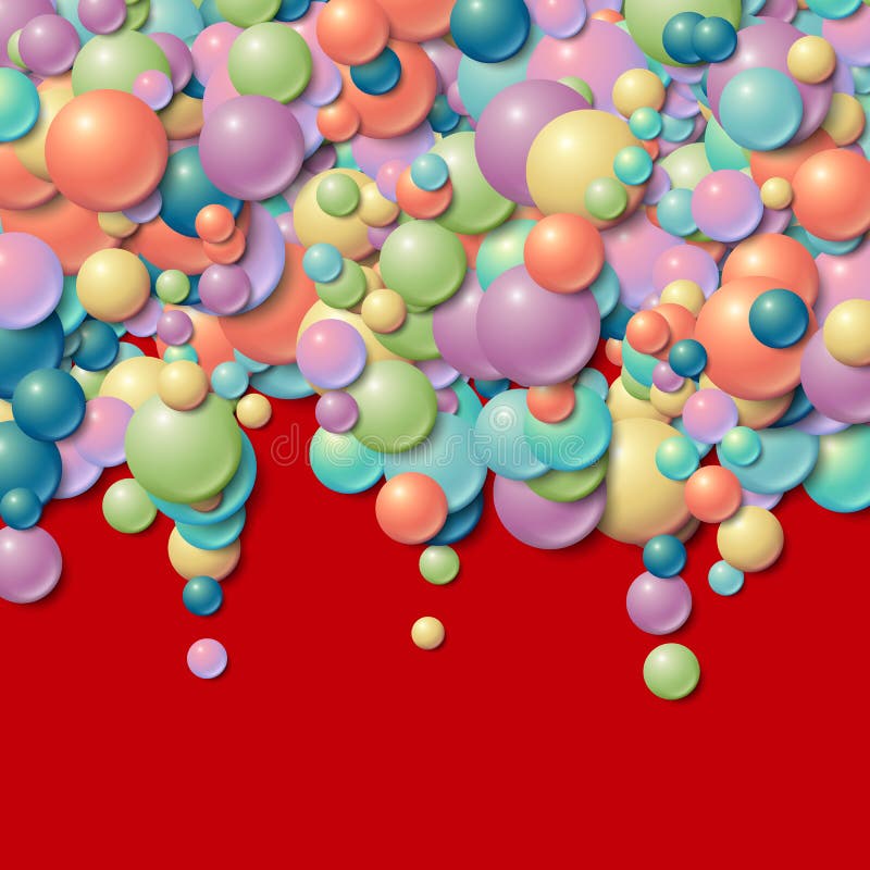 Background Frame with Scatterd Messy Glowing Rubber Balls Stock Vector ...