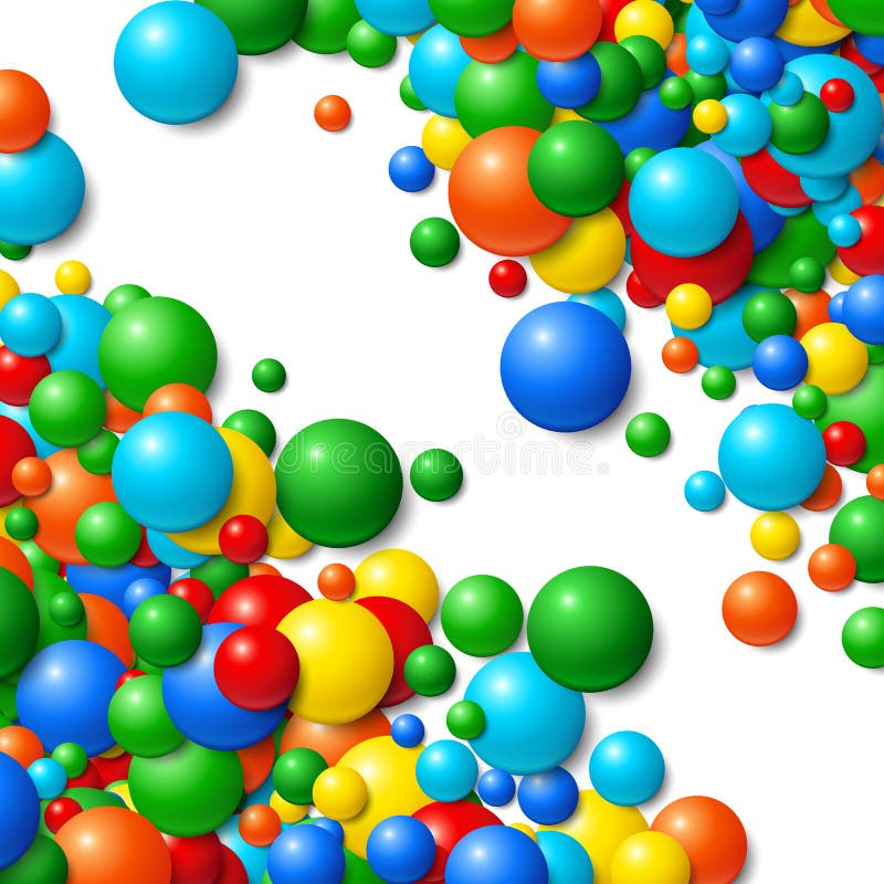 Background Frame with Scattered Messy Glowing Rubber Balls Stock Vector ...