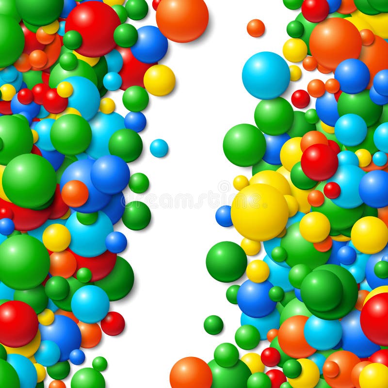 Background Frame with Scattered Messy Glowing Rubber Balls Stock Vector ...