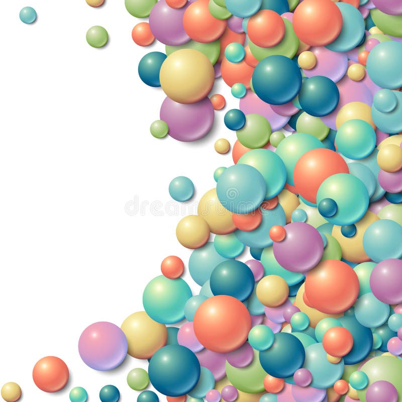Background Frame with Scattered Messy Glowing Rubber Balls Stock Vector ...