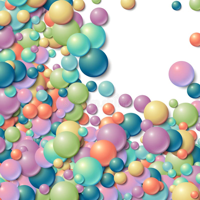 Background Frame with Scattered Messy Glowing Rubber Balls Stock Vector ...