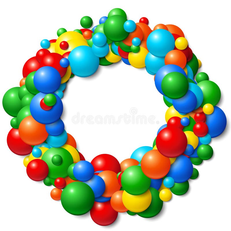 Background Frame with Scattered Messy Glowing Rubber Balls Stock Vector ...