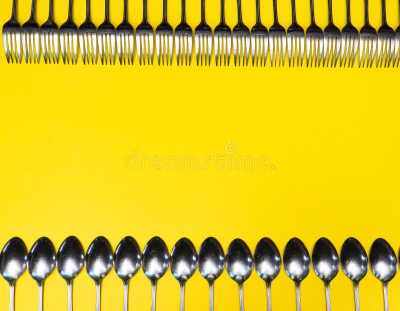 Background, Frame, Texture Designed from Fork and Spoon Stock Photo ...