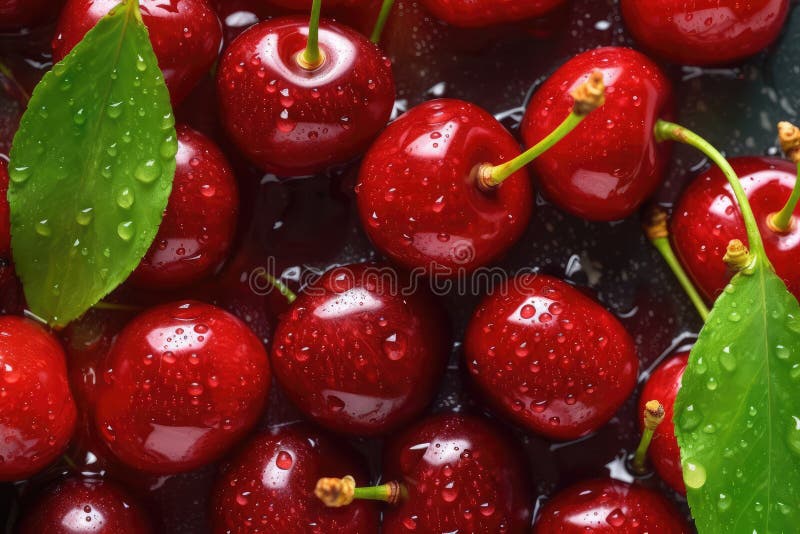 Background from Fresh Cherries Texture of Cherry Berries Stock ...
