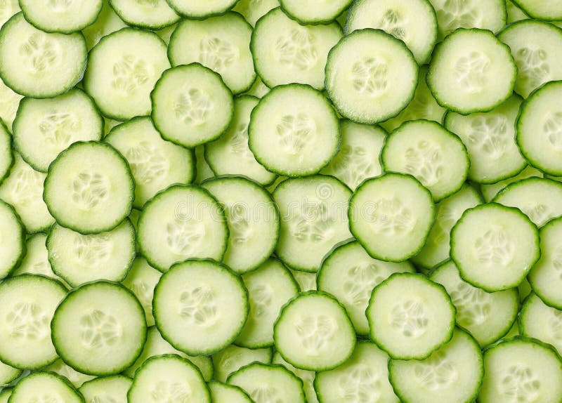 Background of Fresh Cucumber Slices Stock Photo - Image of horizontal ...