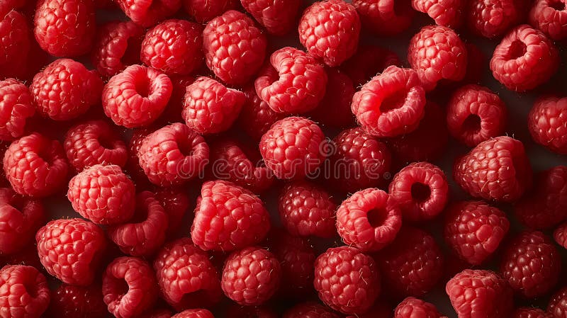 Background of Fresh Sweet Red Raspberries Arranged Together ...