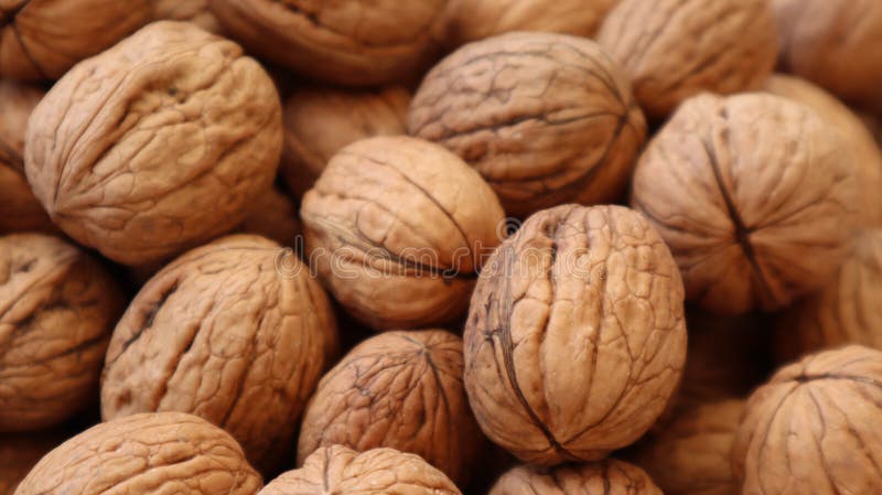 Natural Walnuts with Shell Background Pattern Texture. Stock Image ...
