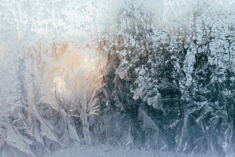 Background with Frosty Pattern. Beautiful Frost Drawing. Winter ...