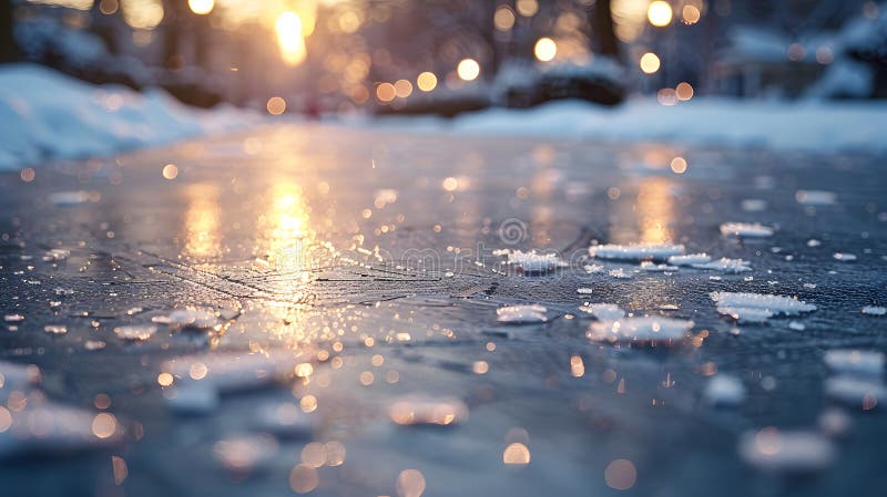Background of Frozen Air Under Ice in Winter Lake Stock Image - Image ...