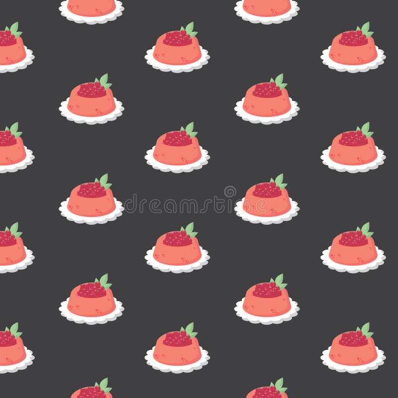 Background with Fruit Pudding. Vector Illustration Decorative Design ...