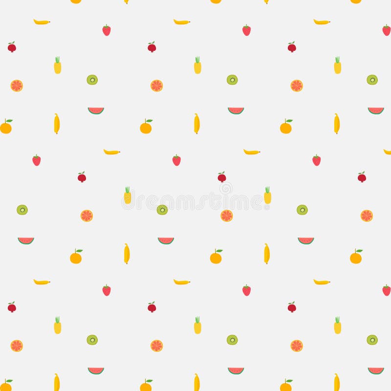 Cute Fruits Pattern Background. Stock Vector - Illustration of color ...
