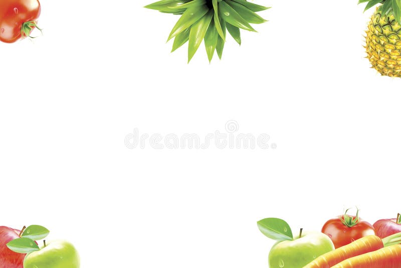 Background of Fruits and Vegetables. Stock Illustration - Illustration ...