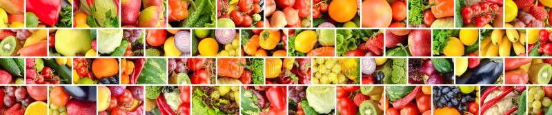 Background Fruits and Vegetables Separated Vertical and Horizontal ...