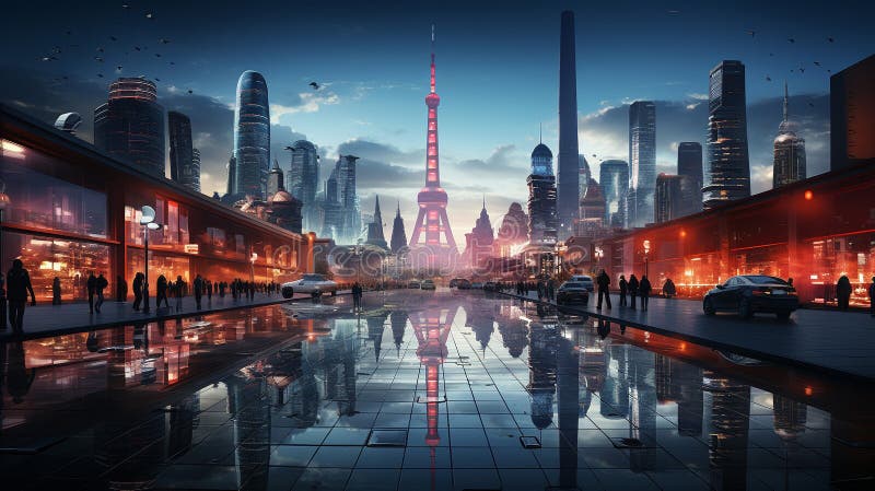 Background of the Future. 2024 Year. of Technology, City, Development ...