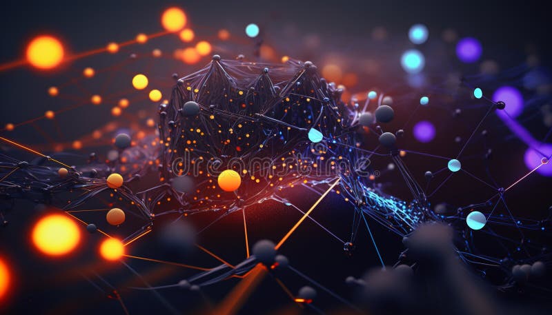 Background - Futuristic AI Network on Cyber Background - Ai Generated ...